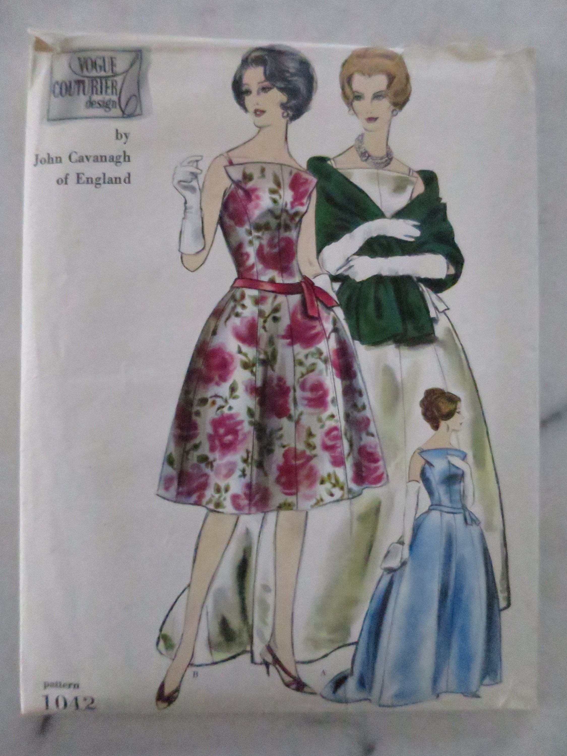 Uncut Vintage 1960's Vogue Couturier Design Pattern 1042- John Cavanag ...